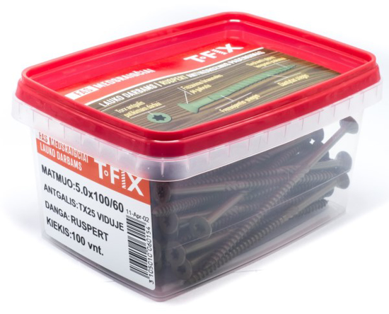 Medsraigčiai lauko 5x70/40 mm 100 vnt Ruspert T-Fix. Jupoja - ir ...